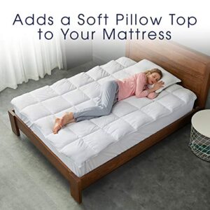 Cheer Collection Ultra Plush Mattress Topper - Overfilled Deep Pocket Pillowtop Topper for Extra Sleeping Comfort - Twin