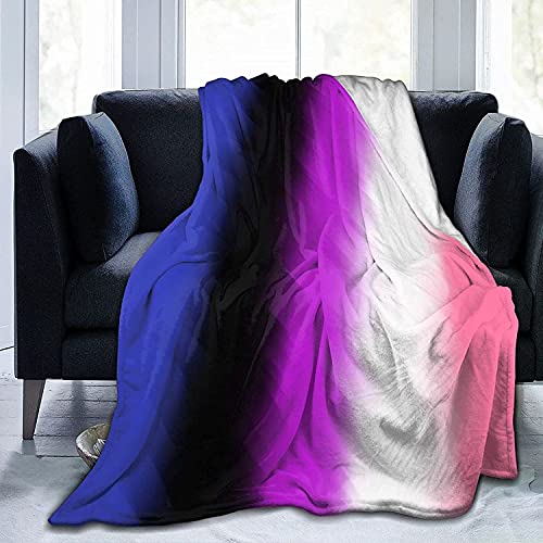 Genderfluid Pride Flag Watercolor Blanket for LGBT Gay Lesbian Bisexual Transgender Lovers - Sofa Bed Couch Gay Pride Gifts for Him Her - Birthday Gifts, Chirstmas LGBTQ+ Pride Gifts