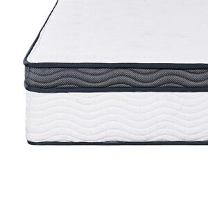 PrimaSleep 12 inch Euro Top Spring Mattress,White,Comfort Layers,Dark Green Piping, (King)