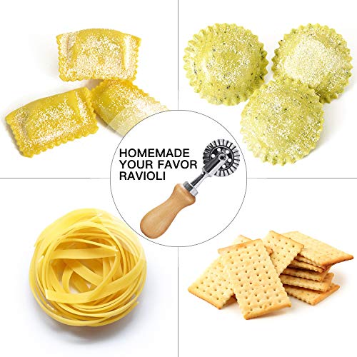 Fusiontec Pastry Wheel Cutter - Pasta Cutter Wheel - Ravioli Crimper Cutter Wheel for Home and Kitchen Use, 1.3inch