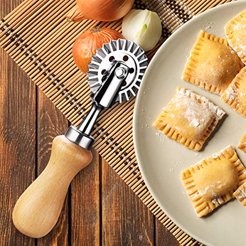 Fusiontec Pastry Wheel Cutter - Pasta Cutter Wheel - Ravioli Crimper Cutter Wheel for Home and Kitchen Use, 1.3inch