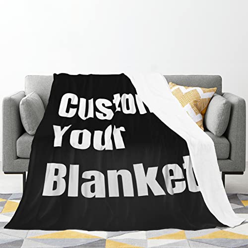 Zhenlei Custom Blanket with Photos Customized Flannel Throw Blankets for Couch Sofa Bedroom Living Room Personalized Gift 50"x60"