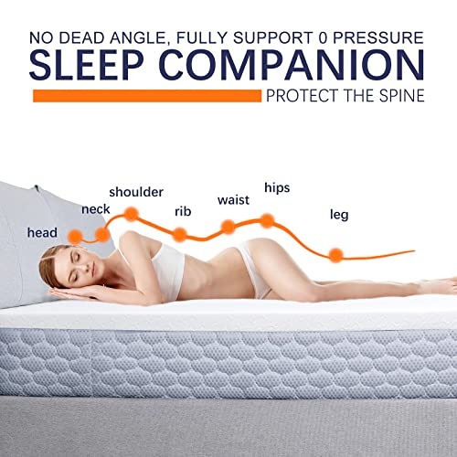 VALUXE 3 Inch Gel Memory Foam Mattress Topper Queen Size High Density Cooling Pad Pressure Relief Bed Topper (with Removable & Washable Bamboo Cover)