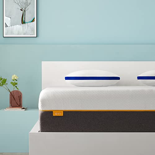 OYT 8" Full Size Mattress and Standard Size Pillow 2-Pack, Gel Memory Foam Twin Bed Mattress in a Box and Cooling Shredded Memory Foam Pillows with CertiPUR-US Certified Foam for Sleep Supportive