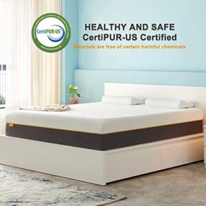 OYT 8" Full Size Mattress and Standard Size Pillow 2-Pack, Gel Memory Foam Twin Bed Mattress in a Box and Cooling Shredded Memory Foam Pillows with CertiPUR-US Certified Foam for Sleep Supportive