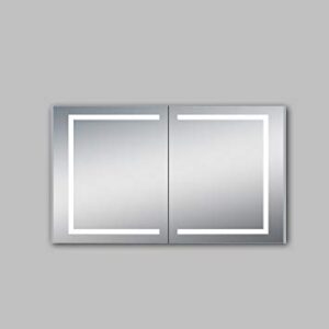 LEDMyplace 48 X 28 Inch LED Lighting Medicine Cabinet Double Sided Mirror On/Off Switch ETL RoHS Listed 90+ CRI Surface Mount LED Mirror Medicine Cabinet with Lights Benign Style