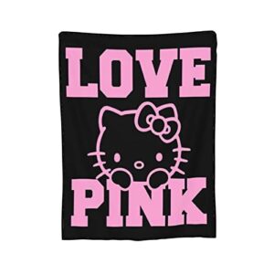 lightweight throw blanket ultra soft velvet blanket bed blankets quilt durable home decor blanket sofa blanket carpet 50"x40" cartoon pink kitty cat (112)