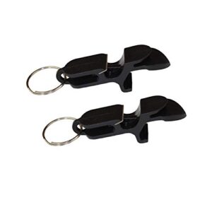 beer shotgun tool bottle opener keychain - 2 pack - black - beer bong shotgunning tool - great for parties, party favors, gift, drinking accessories