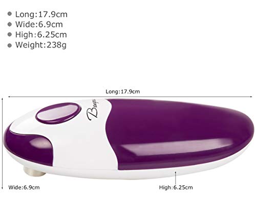 Kitchen Automatic Safety Cordless One Tin Touch Electric Can Opener&Bangrui Professional Electric Can Opener.One-touch switch .Smooth can edge.Being friendly to left-hander and arthritics!(Purple)