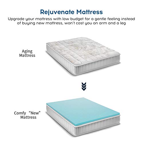 Nelaukoko Memory Foam Mattress Topper Twin XL Size 3 Inch Ventilated Gel Foam Mattress Pad Single Bed Topper for College Dorm