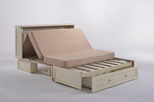 Night & Day Furniture Daisy Murphy Cabinet Memory Gel Foam Tri Fold Mattress, Queen, Butter Cream