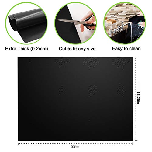 Nonstick Oven Liner for Bottom of Electric,Gas,Toaster & Microwave Ovens -500 Degree Reusable Oven Protector Liner -Extra Thick/Heavy Duty/Easy to Clean Non stick Oven Mat Set (3) By Sunrich