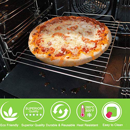 Nonstick Oven Liner for Bottom of Electric,Gas,Toaster & Microwave Ovens -500 Degree Reusable Oven Protector Liner -Extra Thick/Heavy Duty/Easy to Clean Non stick Oven Mat Set (3) By Sunrich