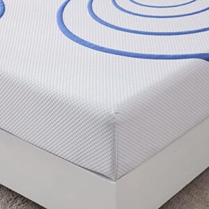 IULULU Full Mattress, 8 Inch Memory Foam Mattresses in a Box Medium Feeling, Bamboo Charcoal Gel Infused Bed in a Box with Fabric Cover, Made in USA, CertiPUR-US Certified, White,JI-SOFT-8F