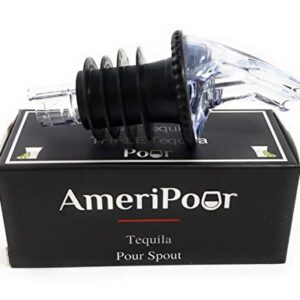 Ameripour - Speed Pourer - Patron Pour Spout - Made 100% In The USA. Free Flow Bar Spouts That Don't Leak - No Cracks, Just A Smooth Cocktail Pour Every Time. (Clear)