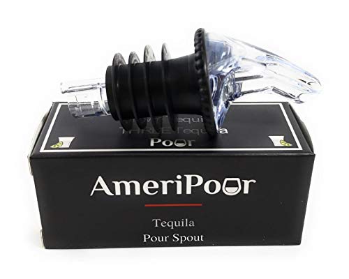 Ameripour - Speed Pourer - Patron Pour Spout - Made 100% In The USA. Free Flow Bar Spouts That Don't Leak - No Cracks, Just A Smooth Cocktail Pour Every Time. (Clear)