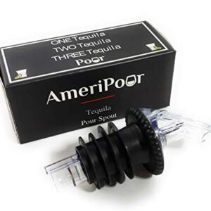 Ameripour - Speed Pourer - Patron Pour Spout - Made 100% In The USA. Free Flow Bar Spouts That Don't Leak - No Cracks, Just A Smooth Cocktail Pour Every Time. (Clear)