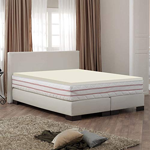 Mayton Soft 2-inch Foam Mattress Topper with Optimum Body Support | Comfortable and Breathable Bed Toppers for Mattress with Orthopedic Benefits, Helps Relieve Luber and Back Pain, Full, Off-White