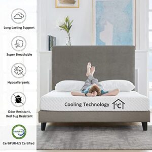 TMEOSK King Size Mattress, 8 Inch Gel Memory Tight Top Mattress with Comfy Cooling Sleep, Pressure Relief, Medium Firm Feel Mattress with Motion Isolating for Fit Ergonomics, Balance Support (King)