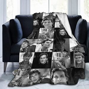 throw blanket patrick swayze soft flannel blankets soft all-season room decoration carpets living room sofas for all seasons … (50"x40")