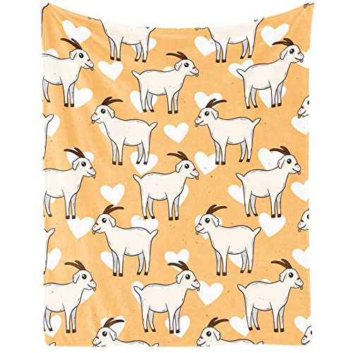 Goat Blanket Gifts, 60"x80" Flannel Fleece Throw Blanket Soft, Lightweight, Comfortable, Warm Goat Themed Blanket for Goat Lovers Adults Kids