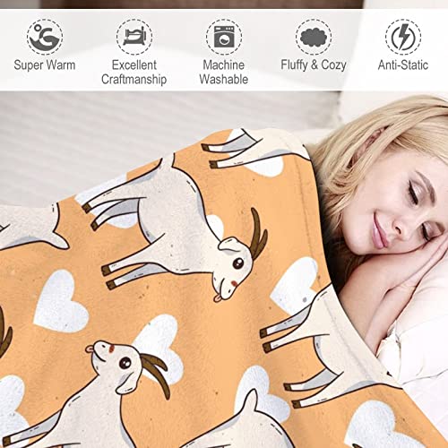 Goat Blanket Gifts, 60"x80" Flannel Fleece Throw Blanket Soft, Lightweight, Comfortable, Warm Goat Themed Blanket for Goat Lovers Adults Kids