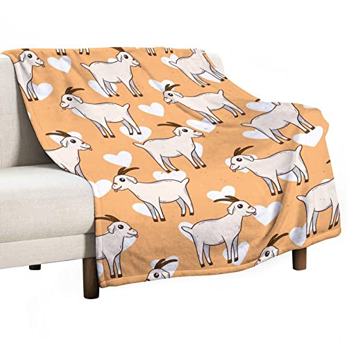 Goat Blanket Gifts, 60"x80" Flannel Fleece Throw Blanket Soft, Lightweight, Comfortable, Warm Goat Themed Blanket for Goat Lovers Adults Kids