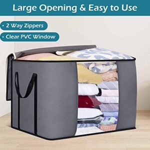 SLEEPING LAMB120L 1Pack Large Storage Bag Organizer Bundle 100L 3Packs Comforter Storage Bag for Closet