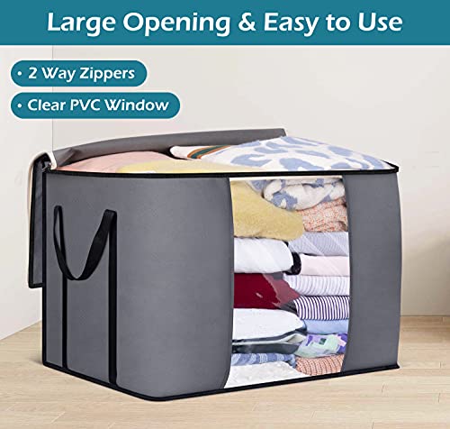 SLEEPING LAMB120L 1Pack Large Storage Bag Organizer Bundle 100L 3Packs Comforter Storage Bag for Closet