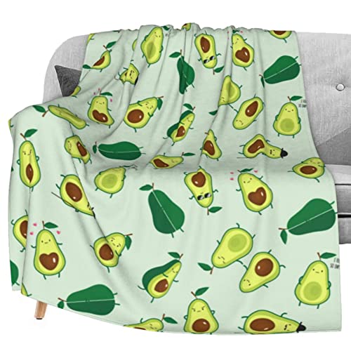 Delerain Avocado Soft Throw Blanket 40"x50" Lightweight Flannel Fleece Blanket for Couch Bed Sofa Travelling Camping for Kids Adults