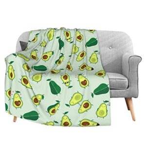 Delerain Avocado Soft Throw Blanket 40"x50" Lightweight Flannel Fleece Blanket for Couch Bed Sofa Travelling Camping for Kids Adults