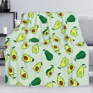 Delerain Avocado Soft Throw Blanket 40"x50" Lightweight Flannel Fleece Blanket for Couch Bed Sofa Travelling Camping for Kids Adults