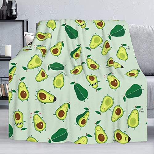 Delerain Avocado Soft Throw Blanket 40"x50" Lightweight Flannel Fleece Blanket for Couch Bed Sofa Travelling Camping for Kids Adults