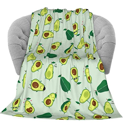 Delerain Avocado Soft Throw Blanket 40"x50" Lightweight Flannel Fleece Blanket for Couch Bed Sofa Travelling Camping for Kids Adults