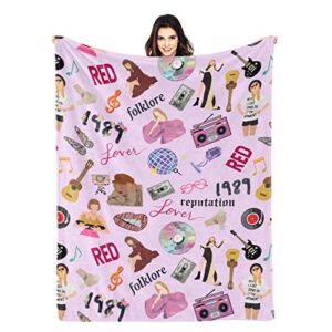 grreiul music album cover taylor throw blanket 50"x40"​fleece bedding birthday women adults travelblankets for bed best gifts for fans bedroom party