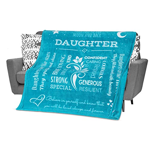 FILO ESTILO Daughter Fleece Blanket Package - Two Quality 320gsm Fleece Blankets for Daughter in Color Teal & Pink