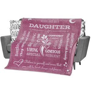 FILO ESTILO Daughter Fleece Blanket Package - Two Quality 320gsm Fleece Blankets for Daughter in Color Teal & Pink