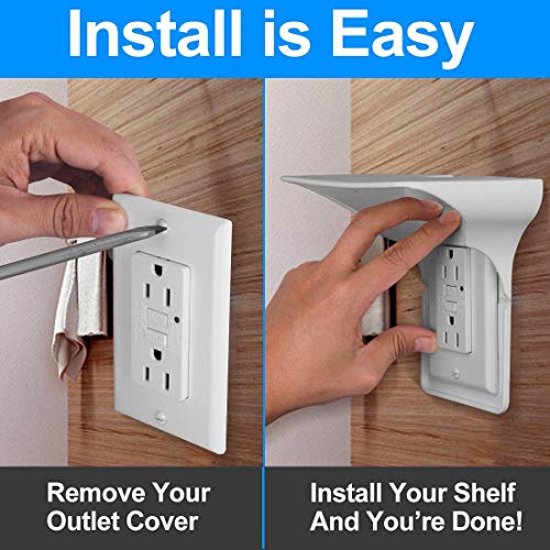 SHEN RONG Outlet Shelf,Outlet Shelves,Easy InstallHolds Up to 10 lbs - Space Saving Solution (2 Pack)