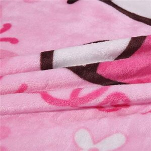 Cartoon Printing Throw for Kids & Adults, 40inx55in, All Seasons Flannel Fleece, Soft & Warm Plush Blankets for Couch Sofa Bed Camping Travel (Pink)