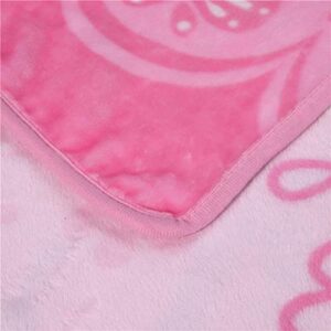 Cartoon Printing Throw for Kids & Adults, 40inx55in, All Seasons Flannel Fleece, Soft & Warm Plush Blankets for Couch Sofa Bed Camping Travel (Pink)