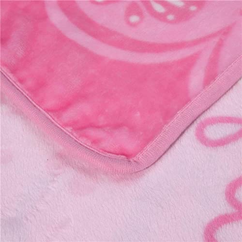 Cartoon Printing Throw for Kids & Adults, 40inx55in, All Seasons Flannel Fleece, Soft & Warm Plush Blankets for Couch Sofa Bed Camping Travel (Pink)