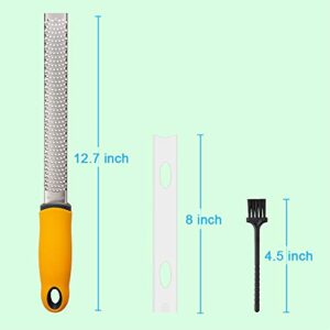 Lemon Zester, Cheese Grater, Parmesan Cheese, Ginger, Chocolate, With Razor-Sharp Stainless Steel Blade, Protective Cover and Cleaning brush, Dishwasher Safe, by NSpring (narrowzester)