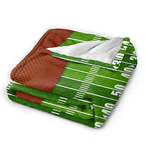 Football Blankets and Throws 50"X40" Soft Flannel Sports Blankets for Mens Boys Plush Cozy Throws for Bed Sofa Gifts