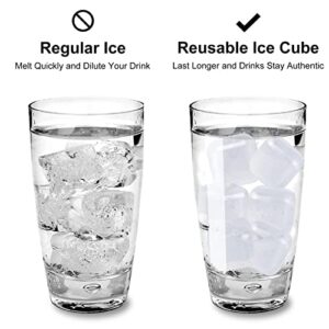 Tngan Reusable Ice Cube, 65 Pack Reusable Ice Cubes for Drinks, Washable Non-Melting Plastic Ice Cubes BPA Free, Refreezable Ice Cubes for Whiskey, Cocktails, Wine, Coffee (Transparent)