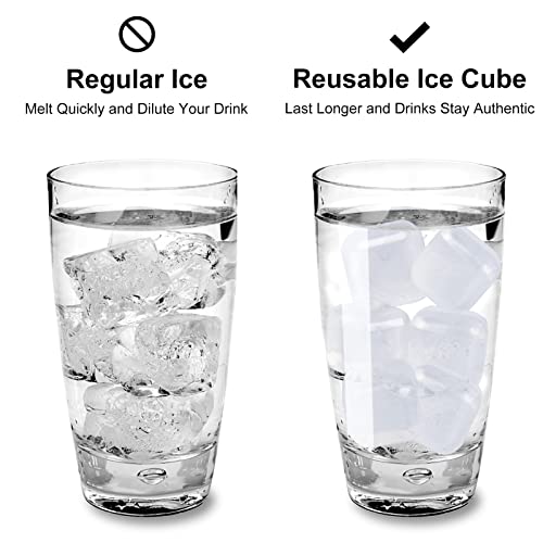 Tngan Reusable Ice Cube, 65 Pack Reusable Ice Cubes for Drinks, Washable Non-Melting Plastic Ice Cubes BPA Free, Refreezable Ice Cubes for Whiskey, Cocktails, Wine, Coffee (Transparent)