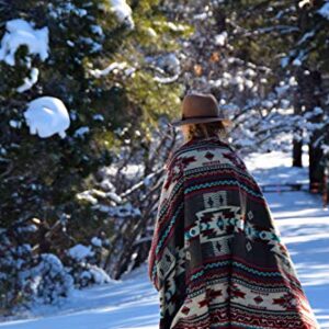 Inca Aztec Throw Blanket | Southwest Indian Navajo Boho Style | Native Woven Western Cover for Camping, Bedding, Couch & Office | Faux Alpaca, Lightweight, Hypoallergenic & Warm Camp Vanlife Blanket…