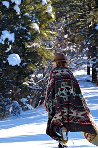 Inca Aztec Throw Blanket | Southwest Indian Navajo Boho Style | Native Woven Western Cover for Camping, Bedding, Couch & Office | Faux Alpaca, Lightweight, Hypoallergenic & Warm Camp Vanlife Blanket…