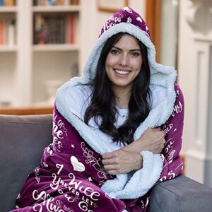 Gifts for Wife - Wife Gifts from Husband - Wife Ideas, Valentines Day Gifts for Her, Birthday Gifts for Wife - Sherpa Fleece Hooded Blanket, Wearable Blanket