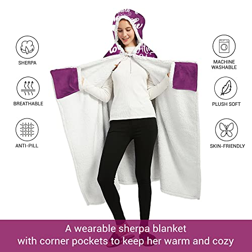 Gifts for Wife - Wife Gifts from Husband - Wife Ideas, Valentines Day Gifts for Her, Birthday Gifts for Wife - Sherpa Fleece Hooded Blanket, Wearable Blanket