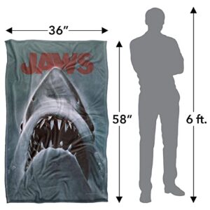 Trevco Jaws Shark Silky Touch Super Soft Throw Blanket 36" x 58"